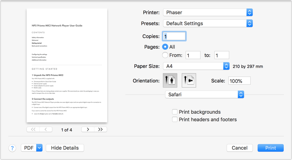 How do I print or save a PDF copy of the on-line user guide sections ...